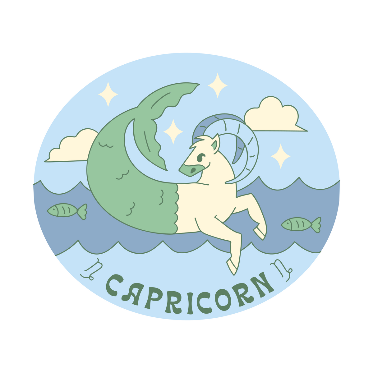 Capricorn Zodiac Sign Waterproof Sticker – Get Decaled