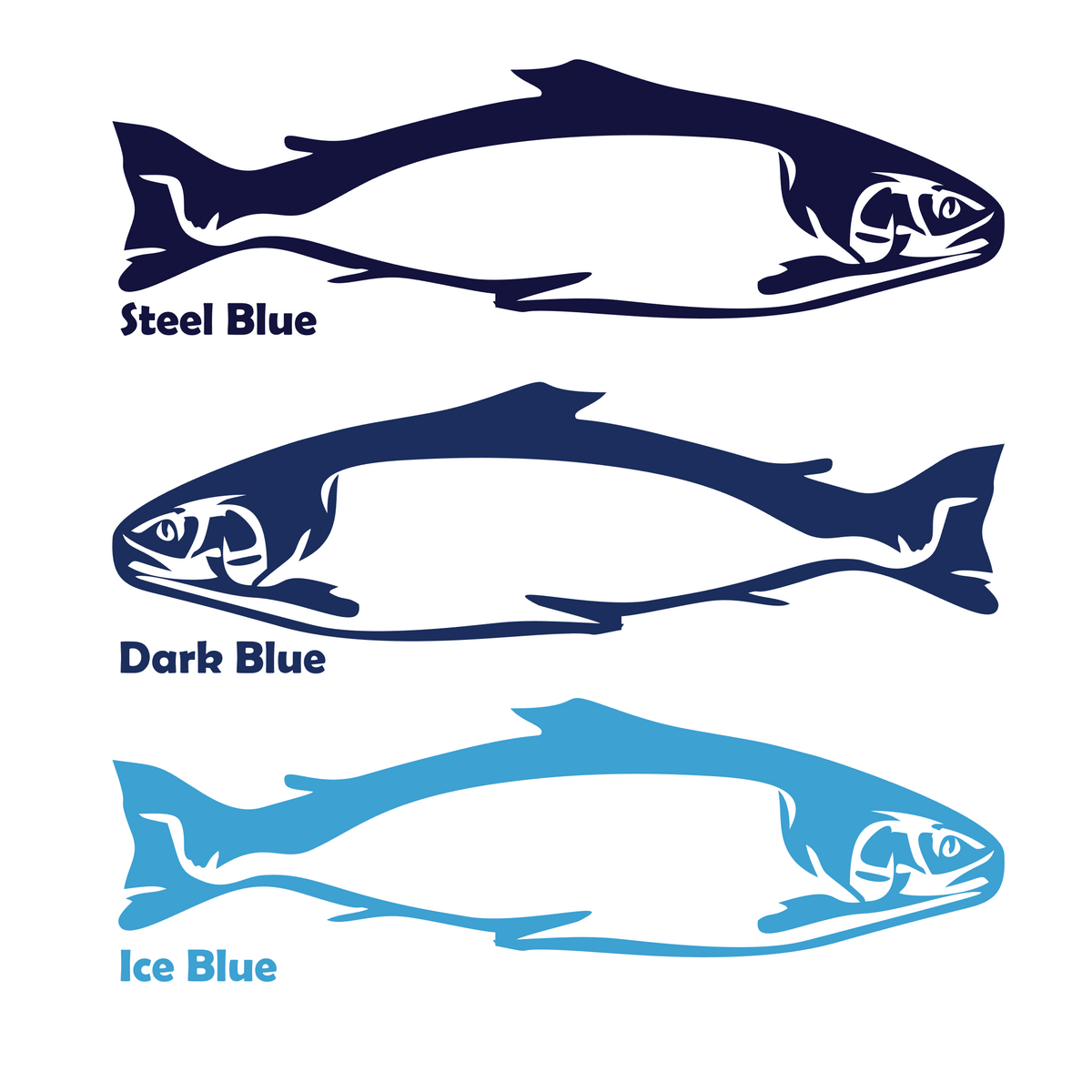 Pack Of 2 Dye Cut Vinyl Salmon Fish Decals - Car Decals, Truck Decals ...