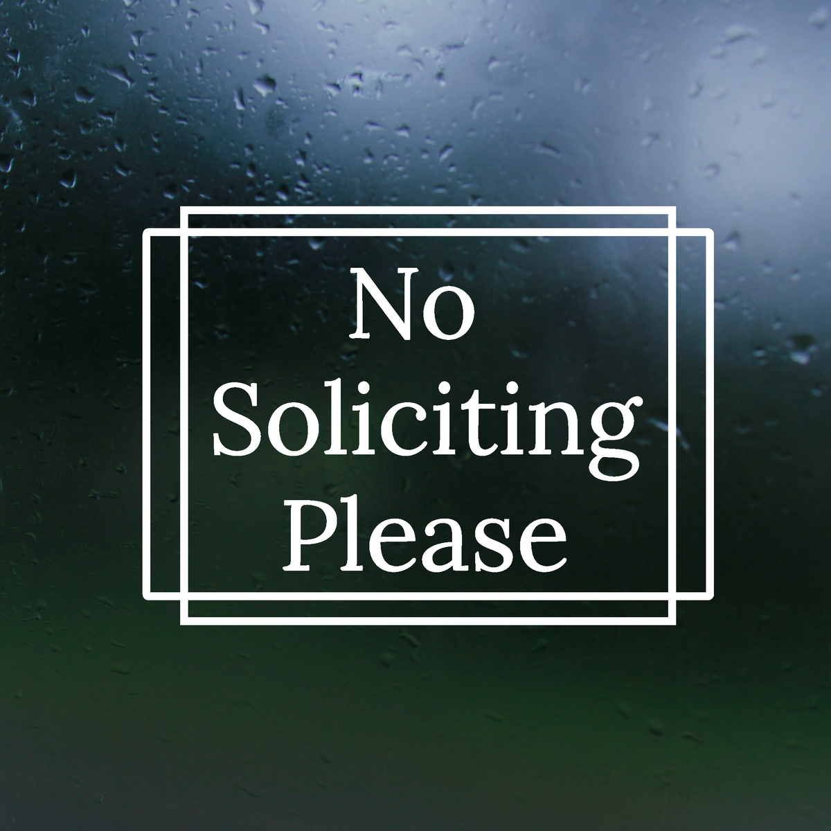 Waterproof Die Cut Vinyl Simple Framed No Soliciting Decal – Get Decaled