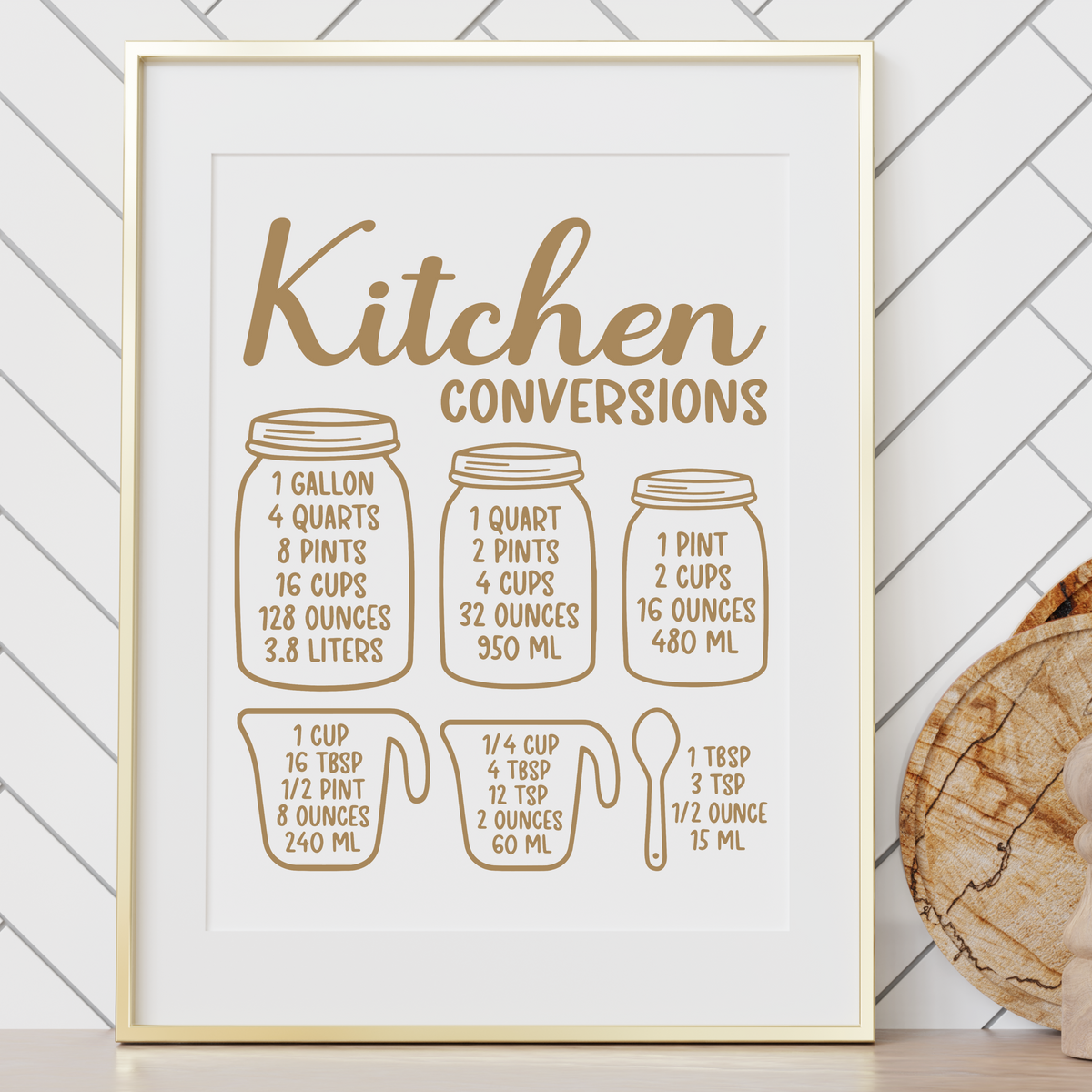 Die Cut Vinyl Kitchen Conversion Chart Decal – Get Decaled