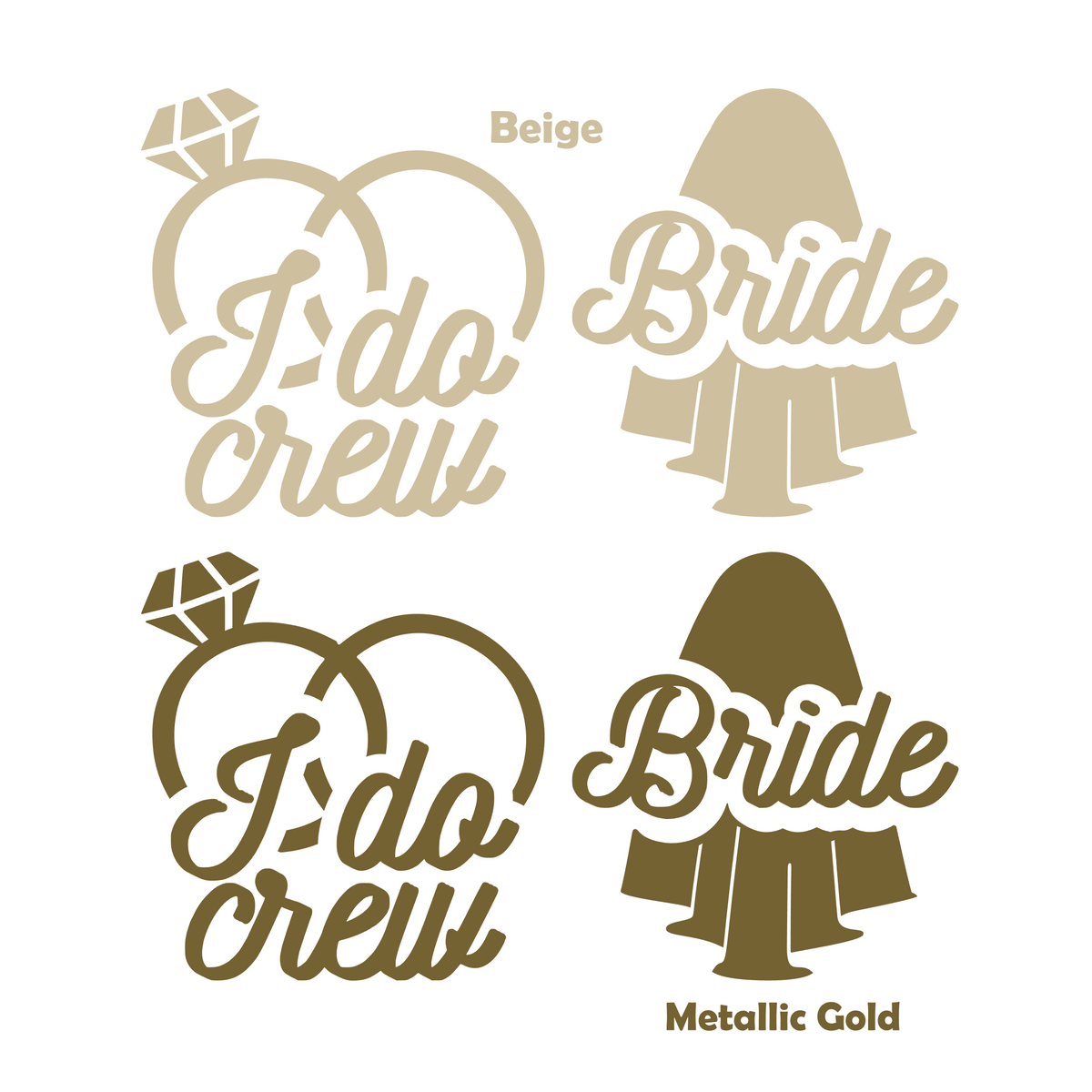 Die Cut Vinyl Create Your Own Bridal Party Decal Pack - Glass, Vehicle ...