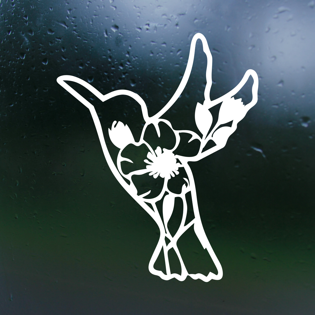 Die Cut Vinyl Hummingbird Floral Decal - Vehicle, Window, Tumbler Wate ...