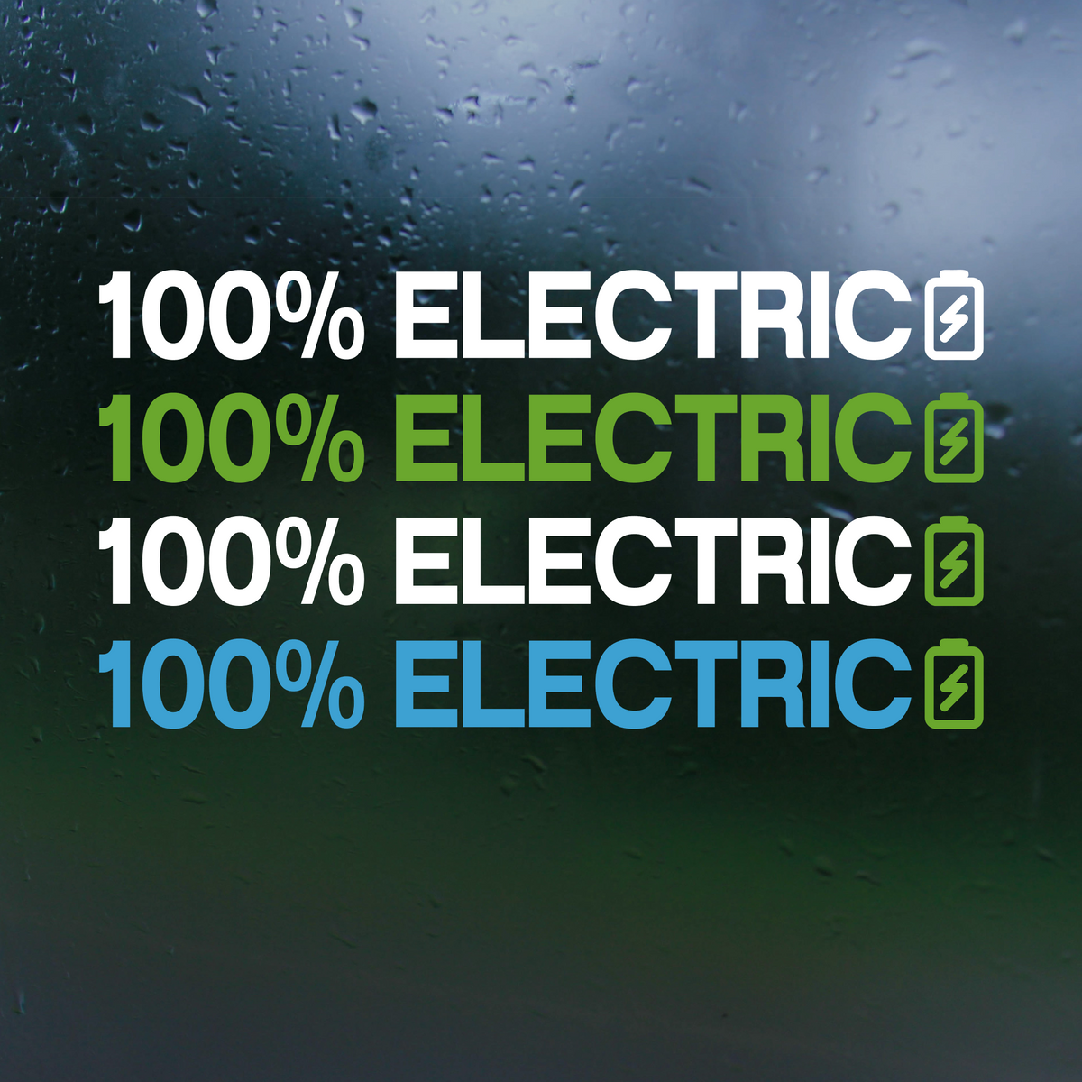 Dye Cut Vinyl Electric Vehicle Decal "100 ELECTRIC" Sticker – Get Decaled