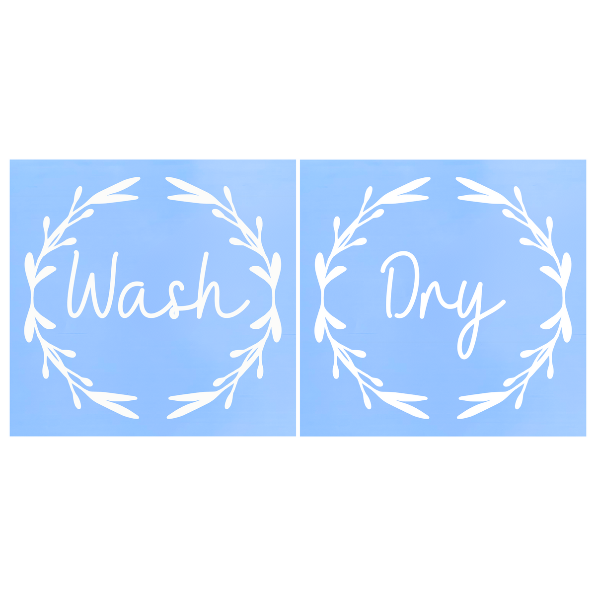 2Pc Die Cut Vinyl Foliage Wreath Style Wash And Dry Decal Pack - Washe ...