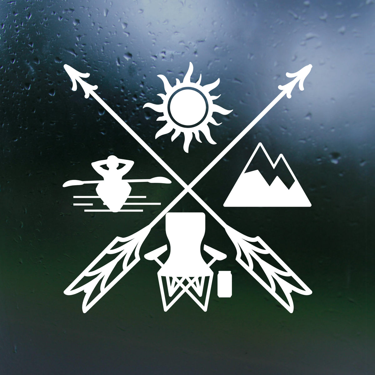 Kayak Themed Cross Die Cut Vinyl Decal – Get Decaled