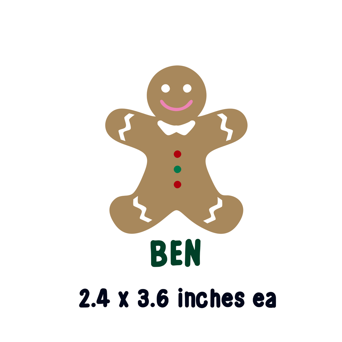 Die Cut Vinyl Custom Personalized Gingerbread Decals – Get Decaled