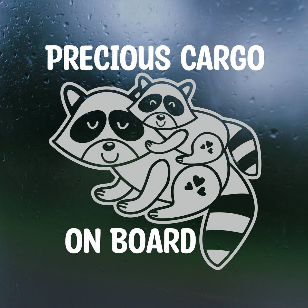 Cute Racoon "Precious Cargo On Board" Decal – Get Decaled